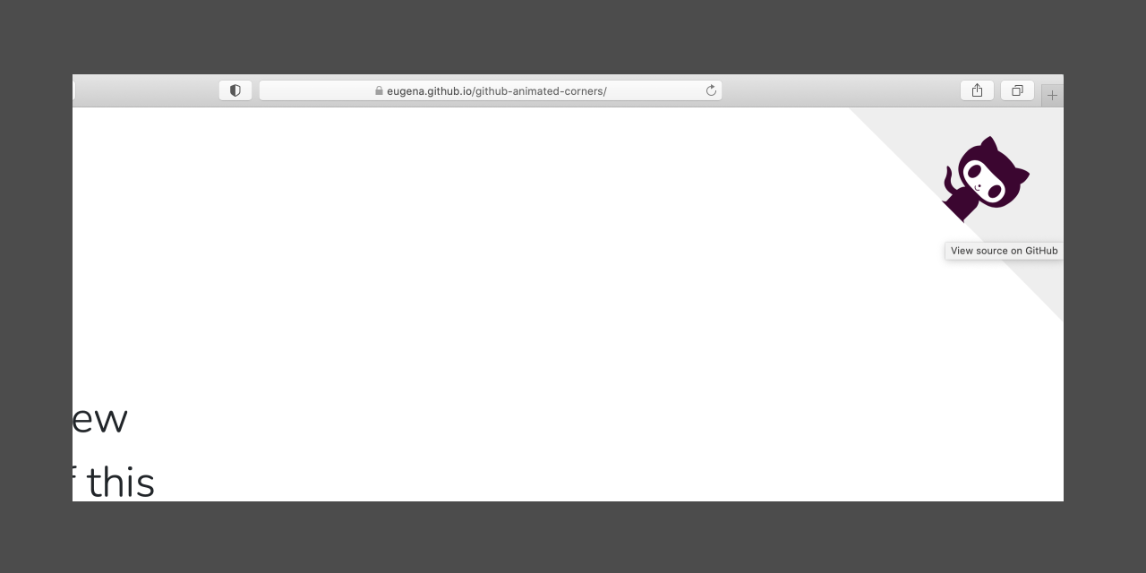 GitHub Animated Corners